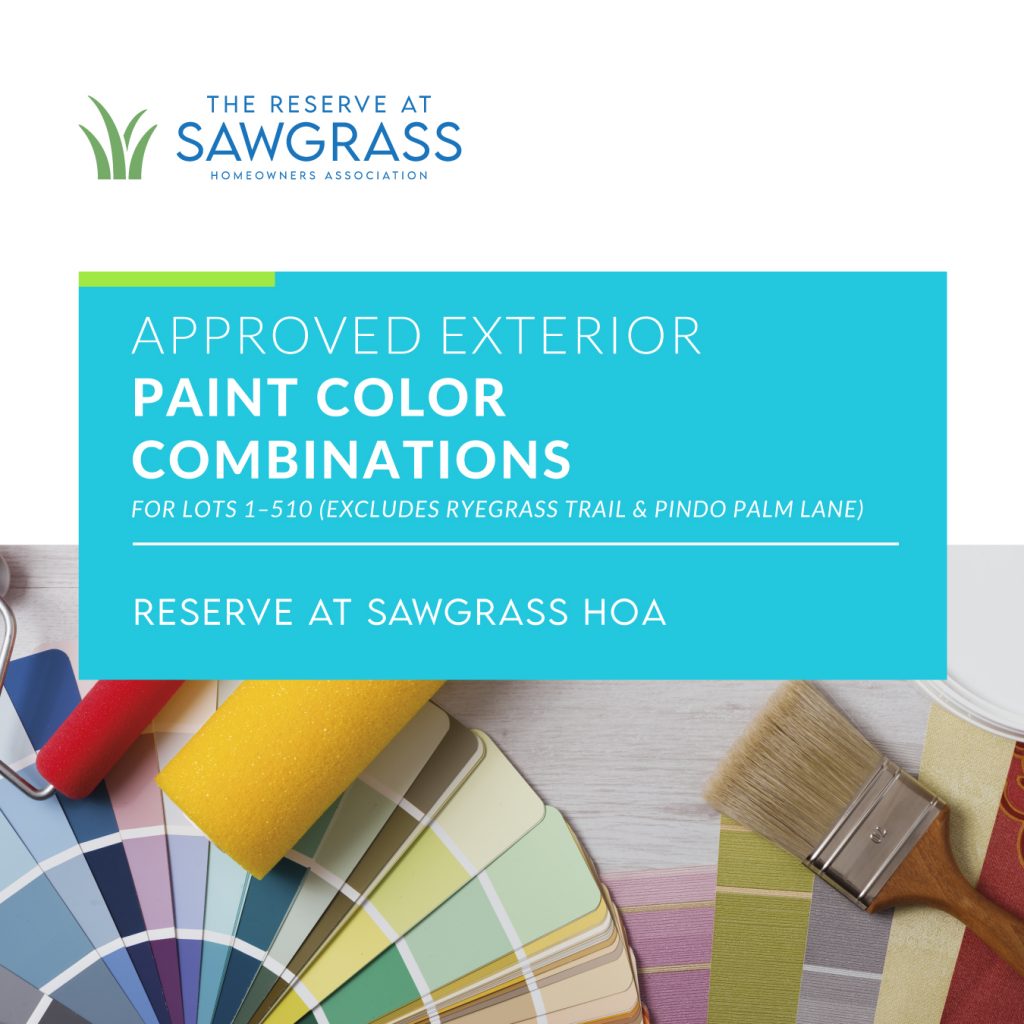Approved Paint Colors - Reserve at Sawgrass HOA